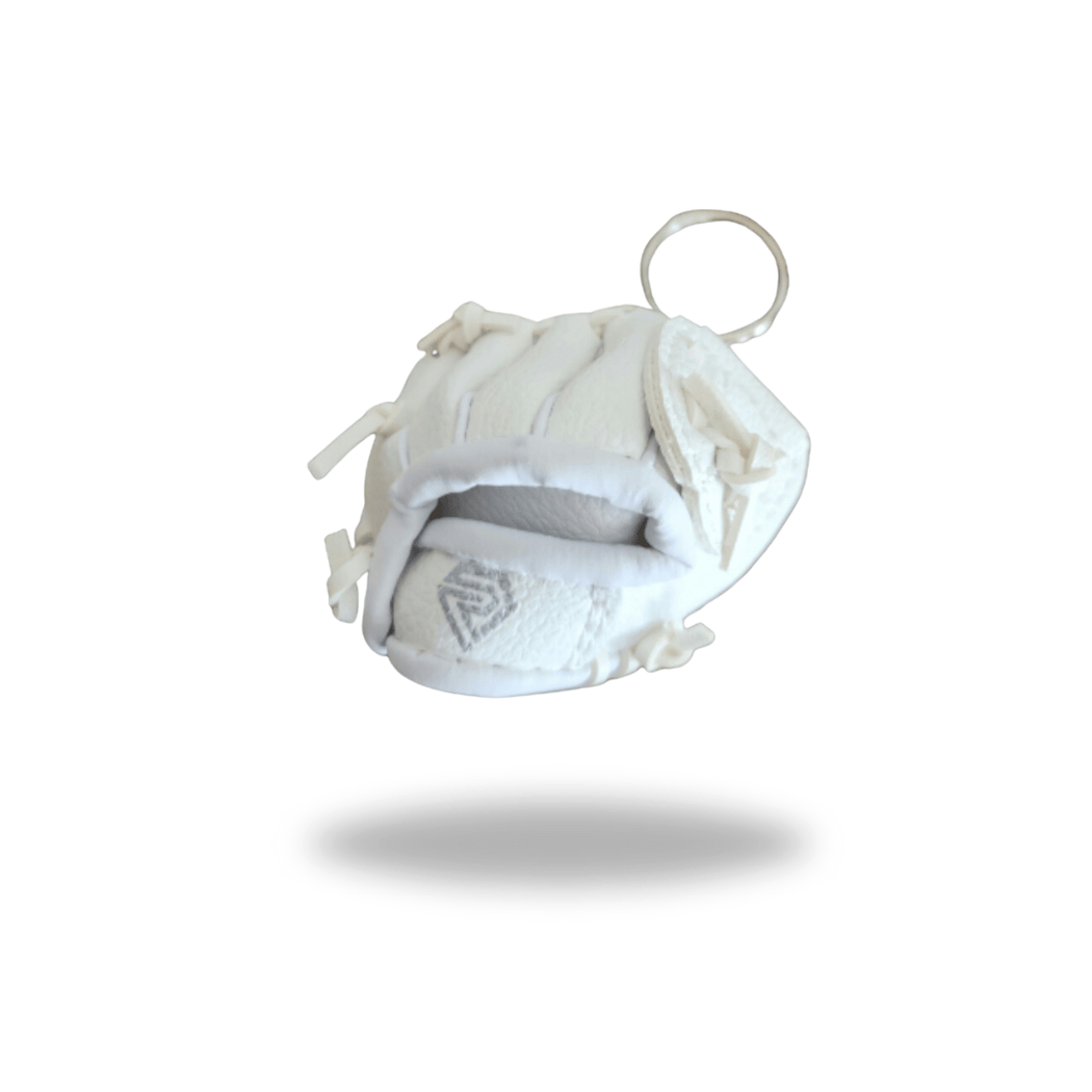 White Softball Glove Mini Keychain – Twin Seam Sports